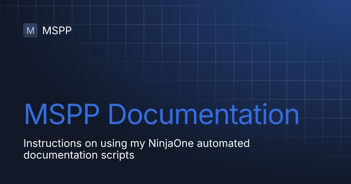 MSPP Documentation | MSPP